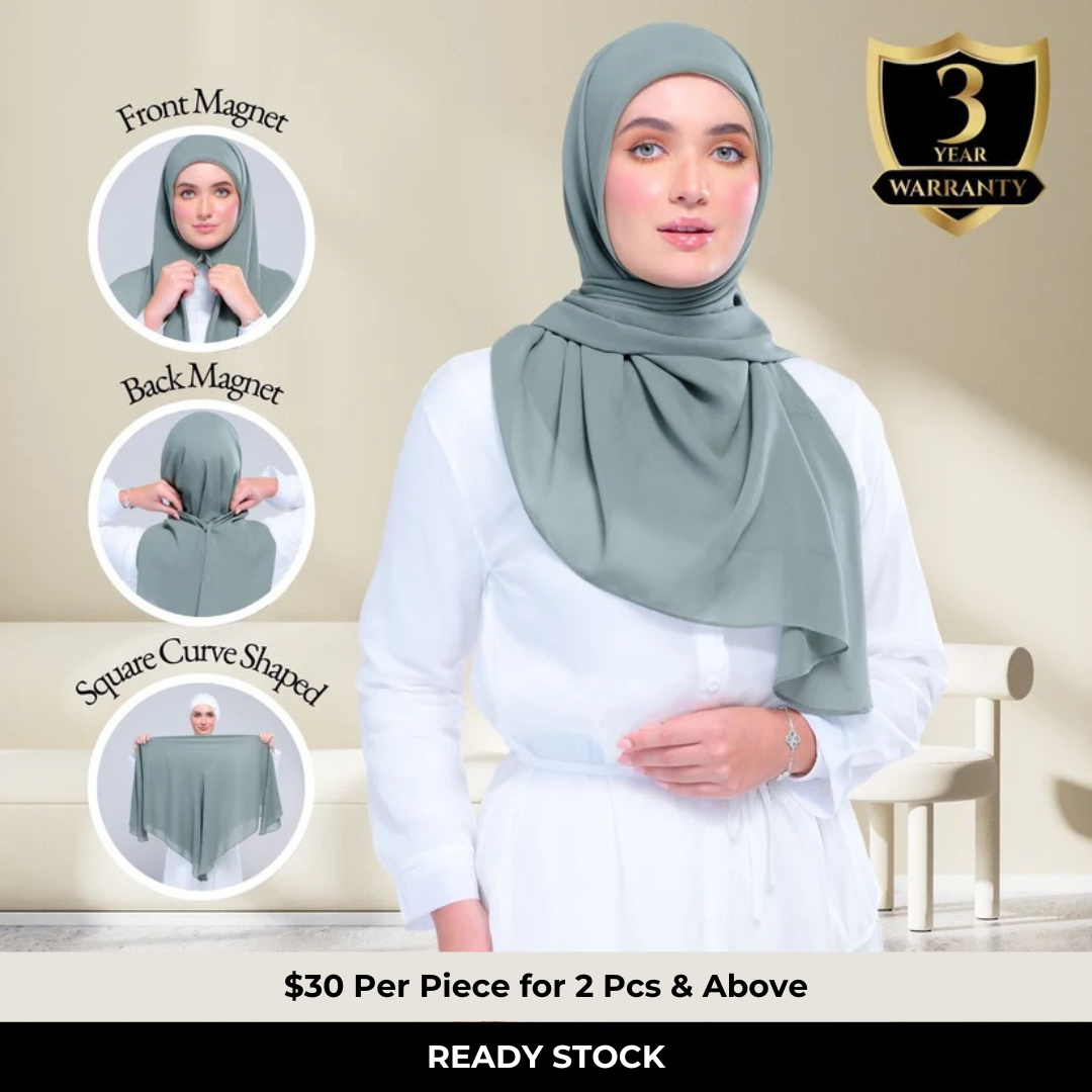 Instant Square Tag n' Go | Cotton Voile in Ocean Green – Hyraa SG