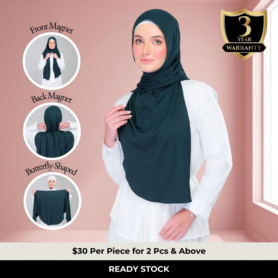 Instant Tag n' Go Butterfly | Ribbed Jersey in Emerald Green – Hyraa SG