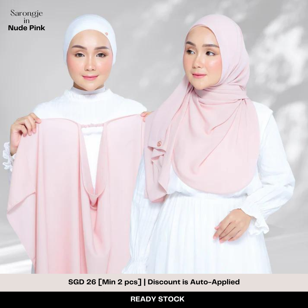 Semi Instant Sarongje | Chiffon Silk in Nude Pink – Hyraa SG