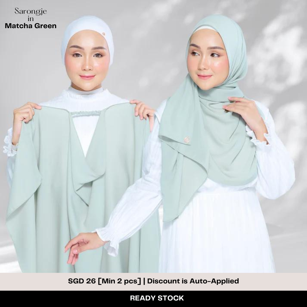 Semi Instant Sarongje | Chiffon Silk in Matcha Green – Hyraa SG